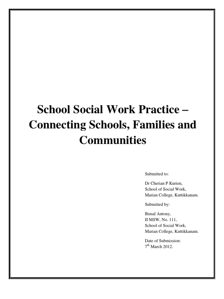 School Social Work Practice | PDF | Social Work | Community