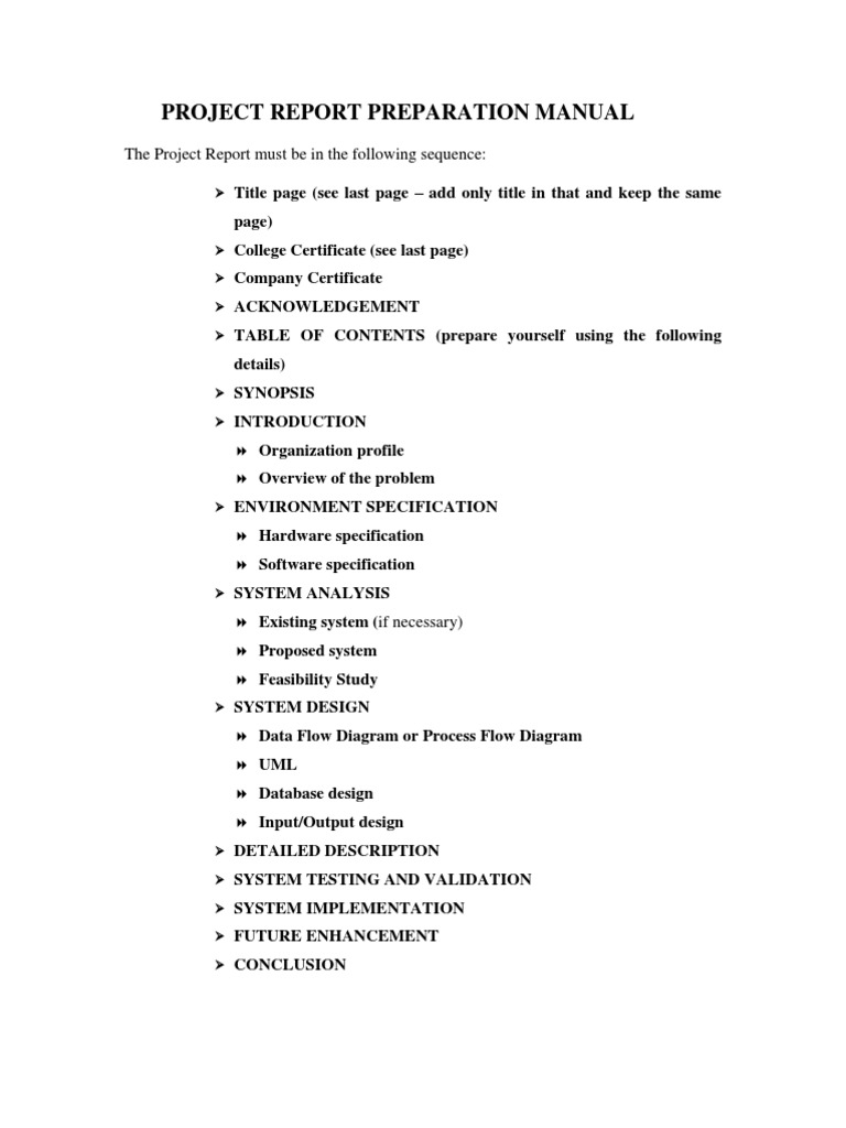 MCA College Project Report Format | Letter Case | Specification ...