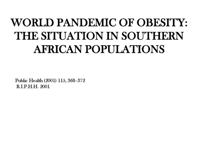Obesity Crisis in Southern Africa | PDF