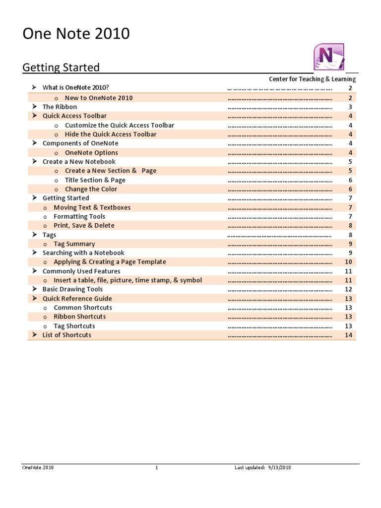 Onenote Tutorial | PDF | Control Key | Keyboard Shortcut