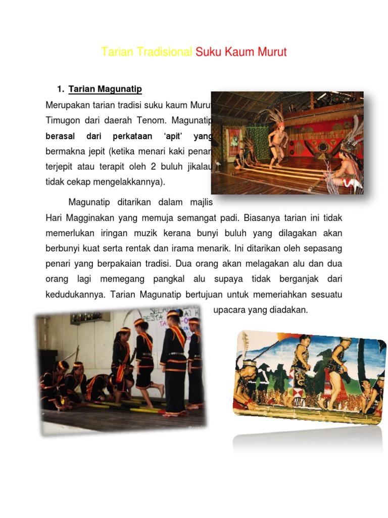 Tarian Tradisional Suku Kaum Murut | PDF | Seni