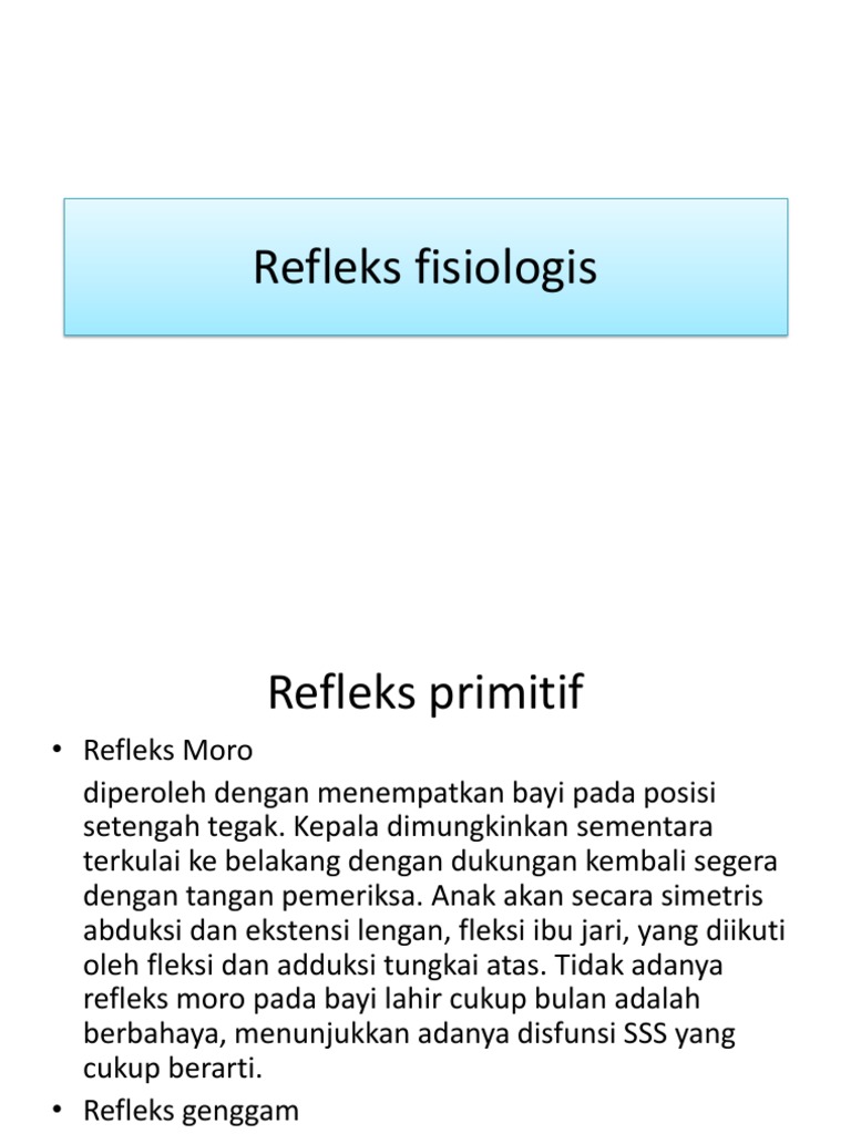Refleks Fisiologis Pada Anak | PDF | Pengembangan Diri | Kesehatan Holistik