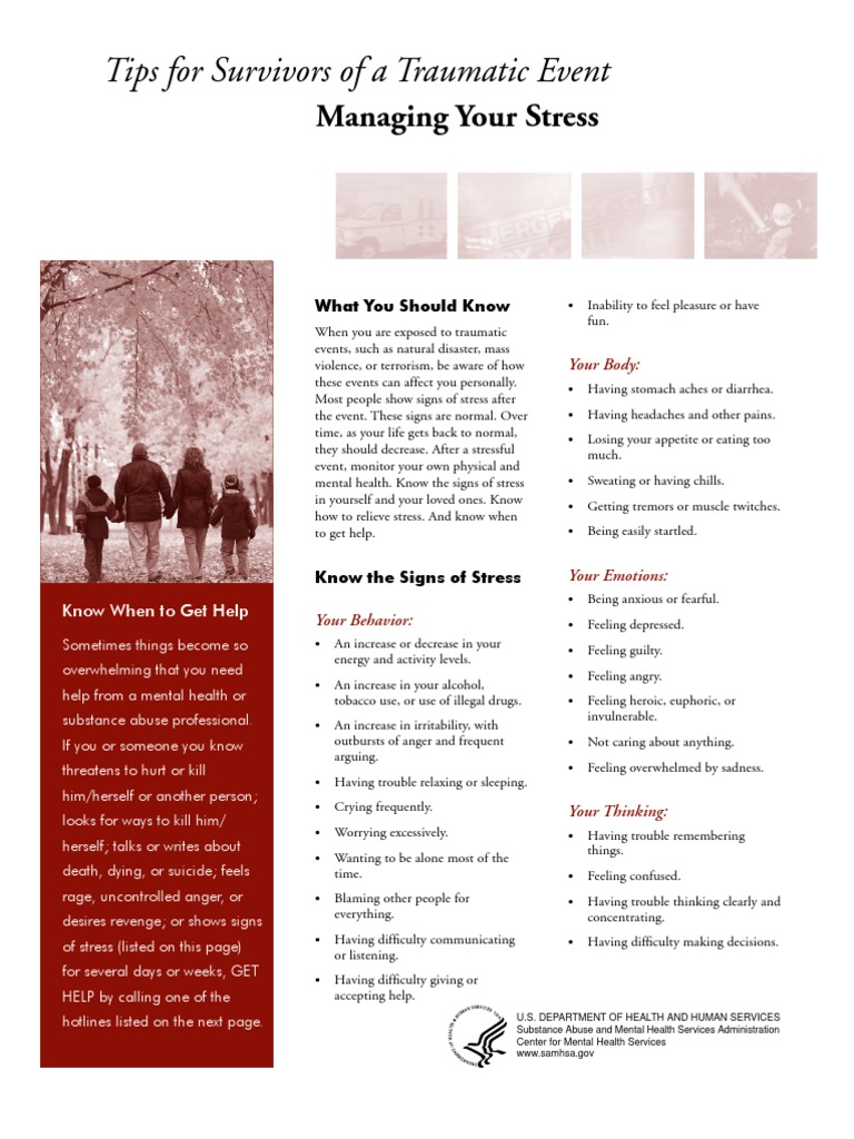 Tips Survivorsmanaging Your Stress Managing Your Stress | PDF ...