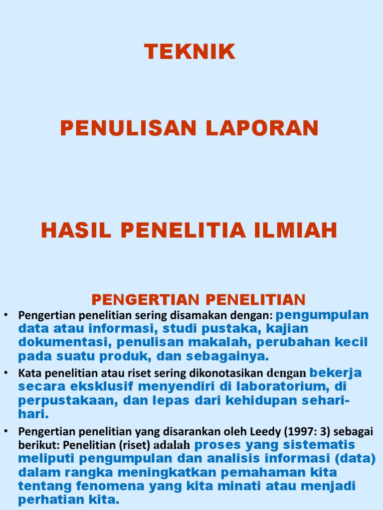 Panduan Laporan Penelitian | PDF