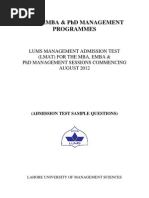 LUMS LGAT Sample Paper Overview | PDF | Poverty | Poverty & Homelessness
