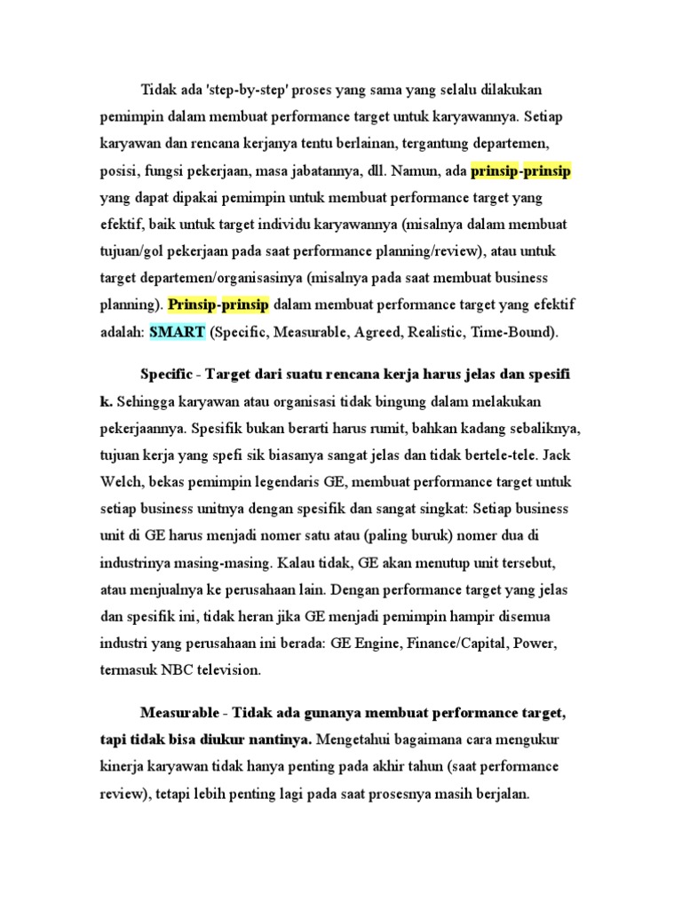Prinsip SMART | PDF | Bisnis
