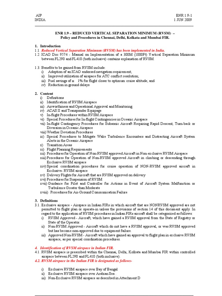 RVSM | PDF | Air Traffic Control | Transponder (Aeronautics)