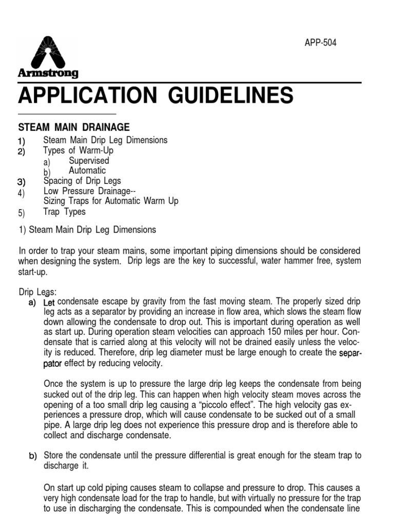 Drip Leg Height | PDF | Steam | Pressure