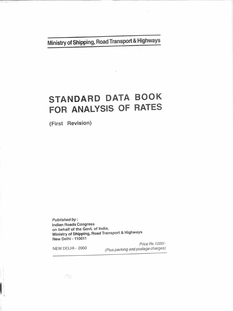 Standard Data Book For Anallsis of Rates P-1 | PDF | Data | Computer Data