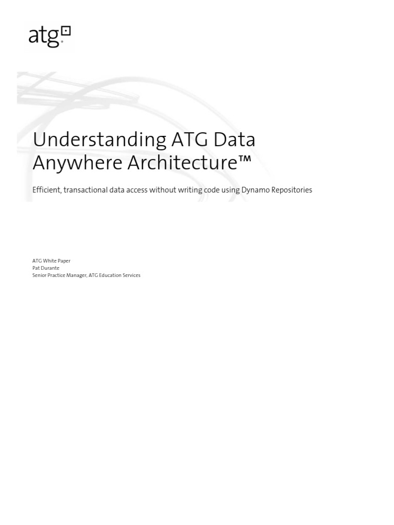 ATG Data Anywhere Architecture WP | PDF | Enterprise Java Beans | Databases