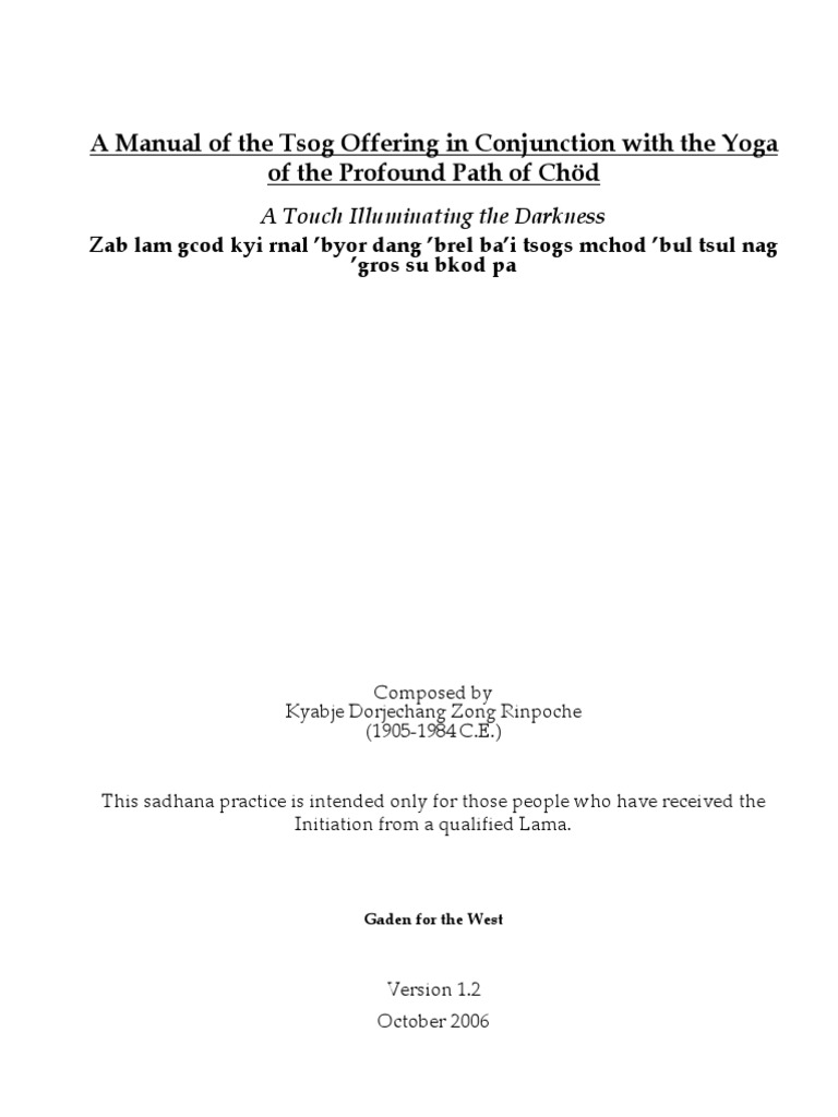 Chod Tsog 12 | PDF | Buddhism And Sexuality | Indian Religions