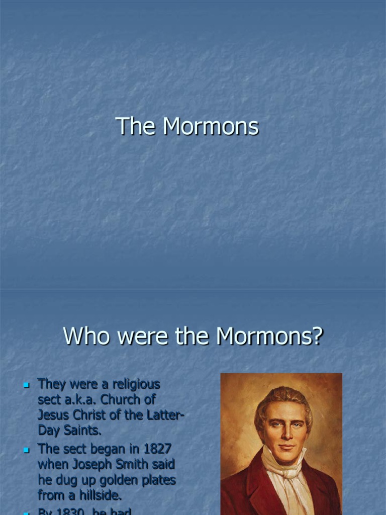 The Mormons | PDF | The Church Of Jesus Christ Of Latter Day Saints ...