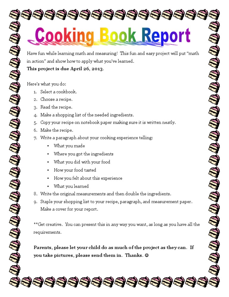 Cooking Book Report | PDF