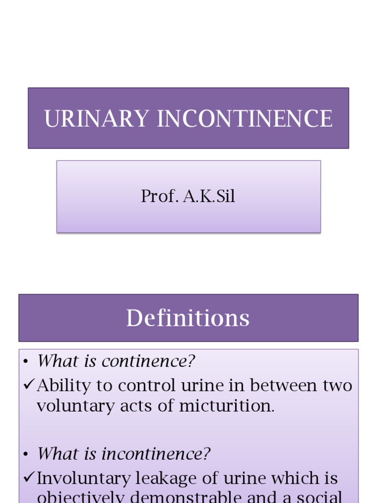 Urinary Incontinence | PDF | Urinary Incontinence | Urination