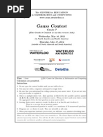 2022 Gauss 7 Contest | PDF | Mathematics