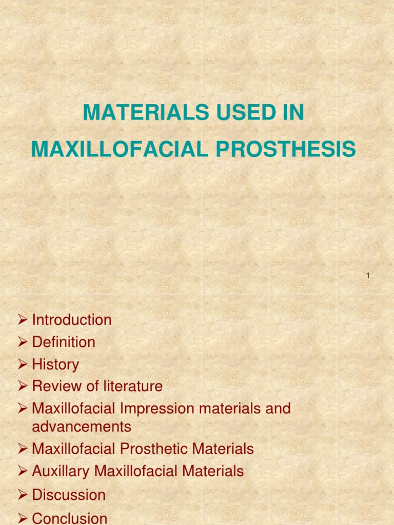 Materials Used in Maxillofacial Prosthesis | Prosthodontics | Silicone