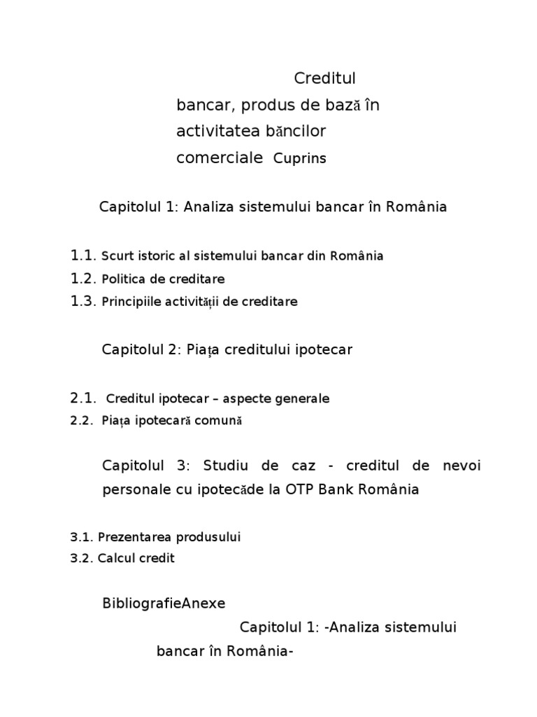 Creditul Bancar | PDF
