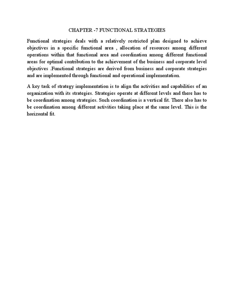 Functional Strategies | PDF | Strategic Management | Human Resource ...