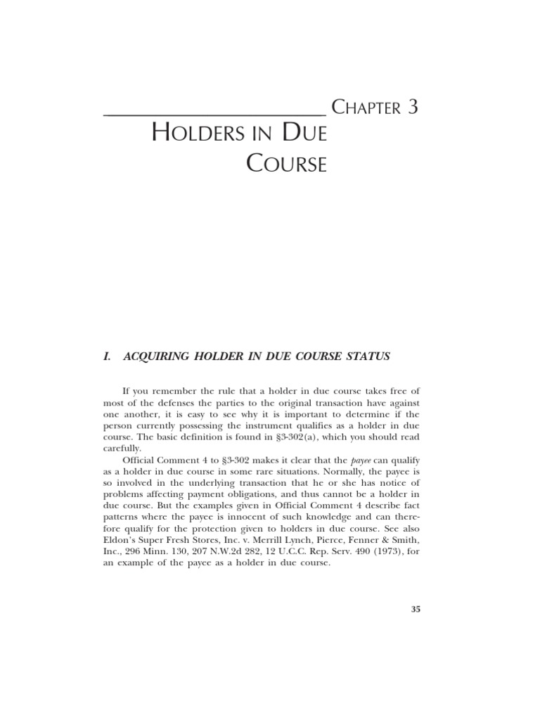 Holder in Due Course | PDF | Cheque | Promissory Note