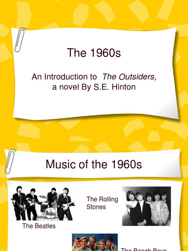 Intro To The Outsiders & 1960s | PDF | John F. Kennedy | Clothing
