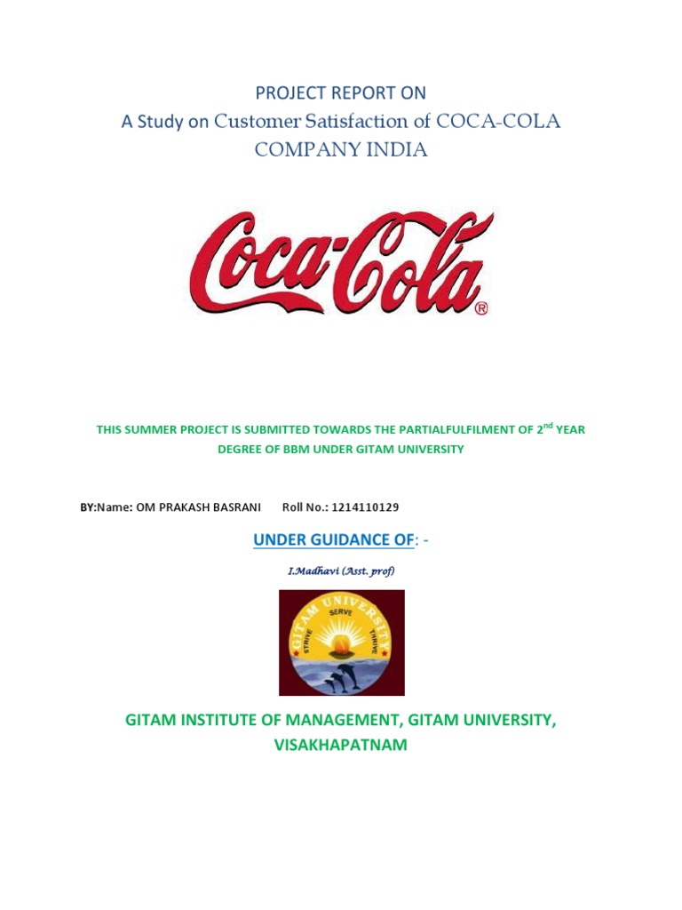 Customer Satisfaction Coca-Cola | PDF | Customer Relationship ...