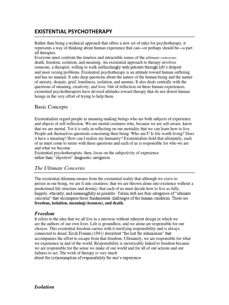 Corsini - Existential Psychotherapy | PDF | Existentialism | Psychotherapy