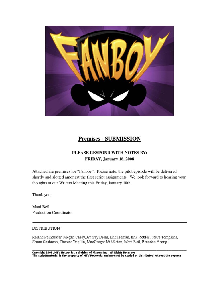 Fanboy & Chum Chum Premises 011508 | PDF | Odor