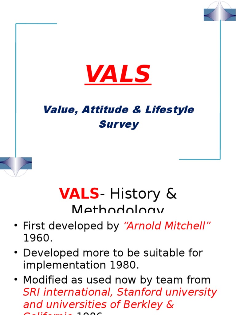 VALS (Value Attitude & Lifestyle Survey) | PDF | Motivation | Motivational