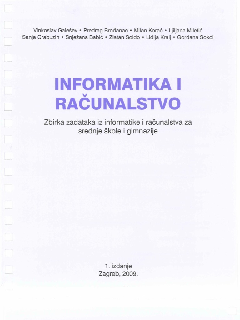 Informatika i Racunarstvo Zbirka Zadataka