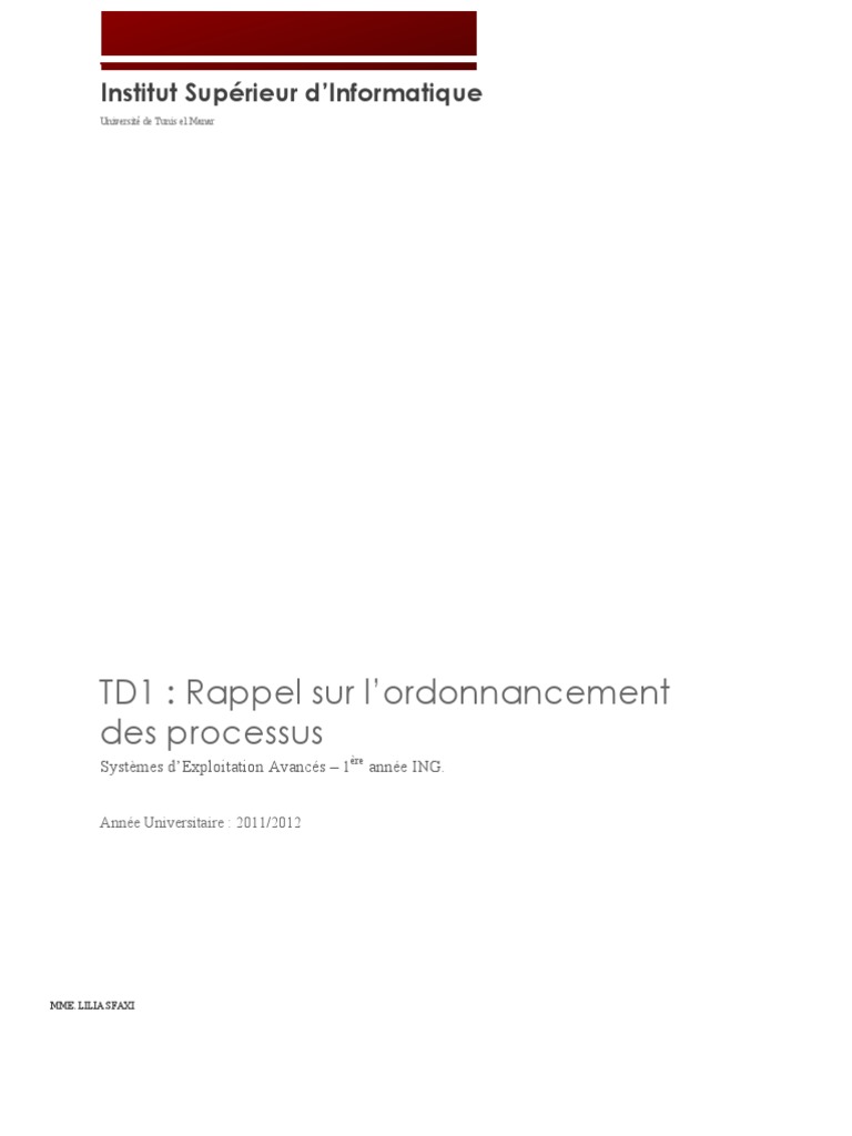 Ordonnancement des Processus: Concepts et Algorithmes | PDF | Ordonnancement dans les systèmes d ...