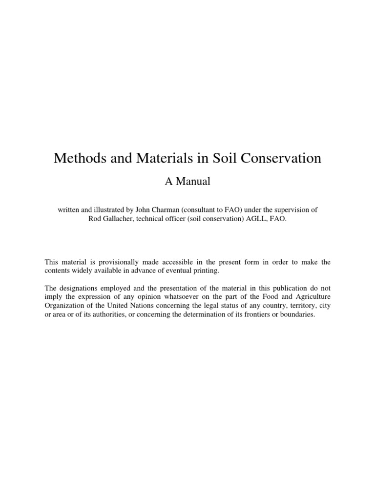 Methods and Materials in Soil Conservation | PDF | Rock (Geology ...