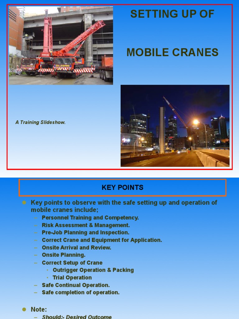 Mobile Crane Setup and Safety Guide | PDF