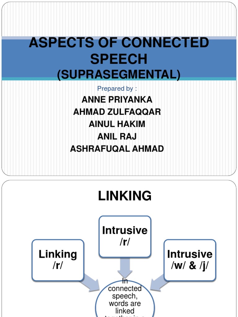 Aspects of Connected Speech | Linguistic Typology | Grammar