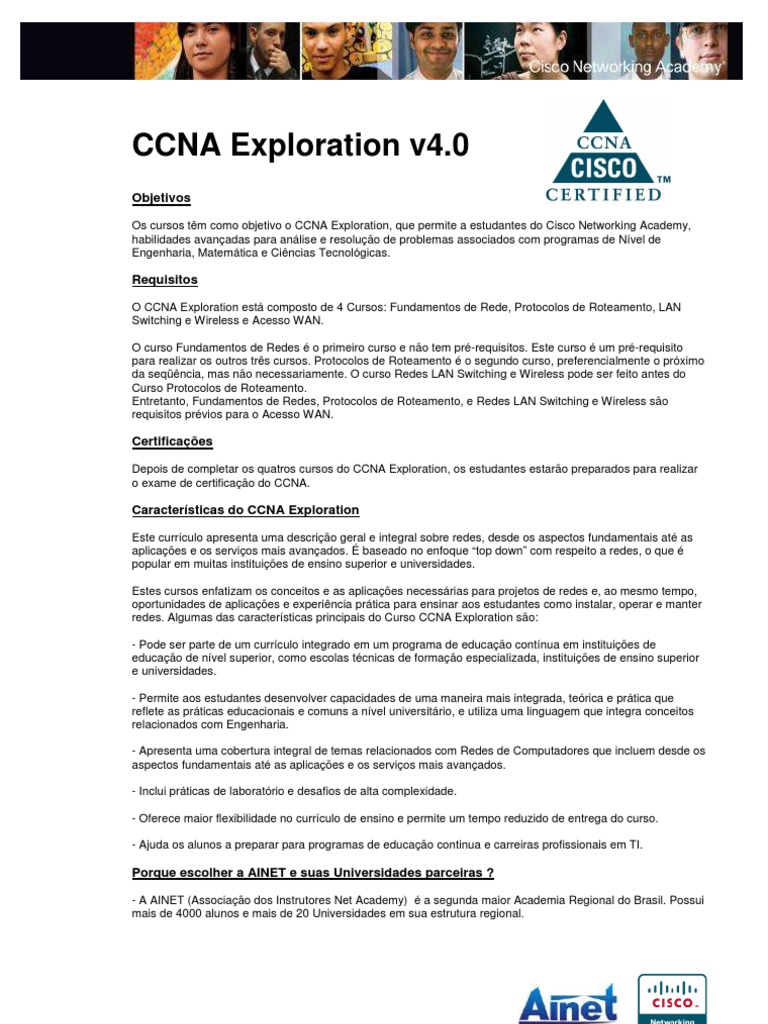 CCNA Exploration 4 0 Completo-1 PDF | PDF | Roteamento | Roteador (informática)