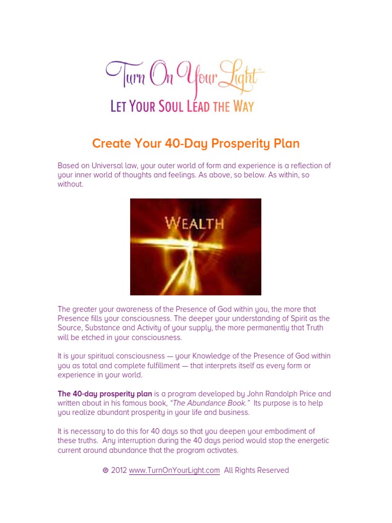 40 Day Prosperity Plan | PDF | Consciousness | Mind