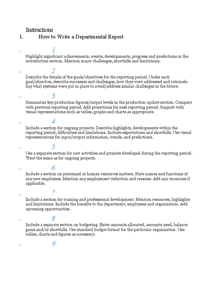 Instructions For Writing A Departmental Report | PDF | Prediction ...