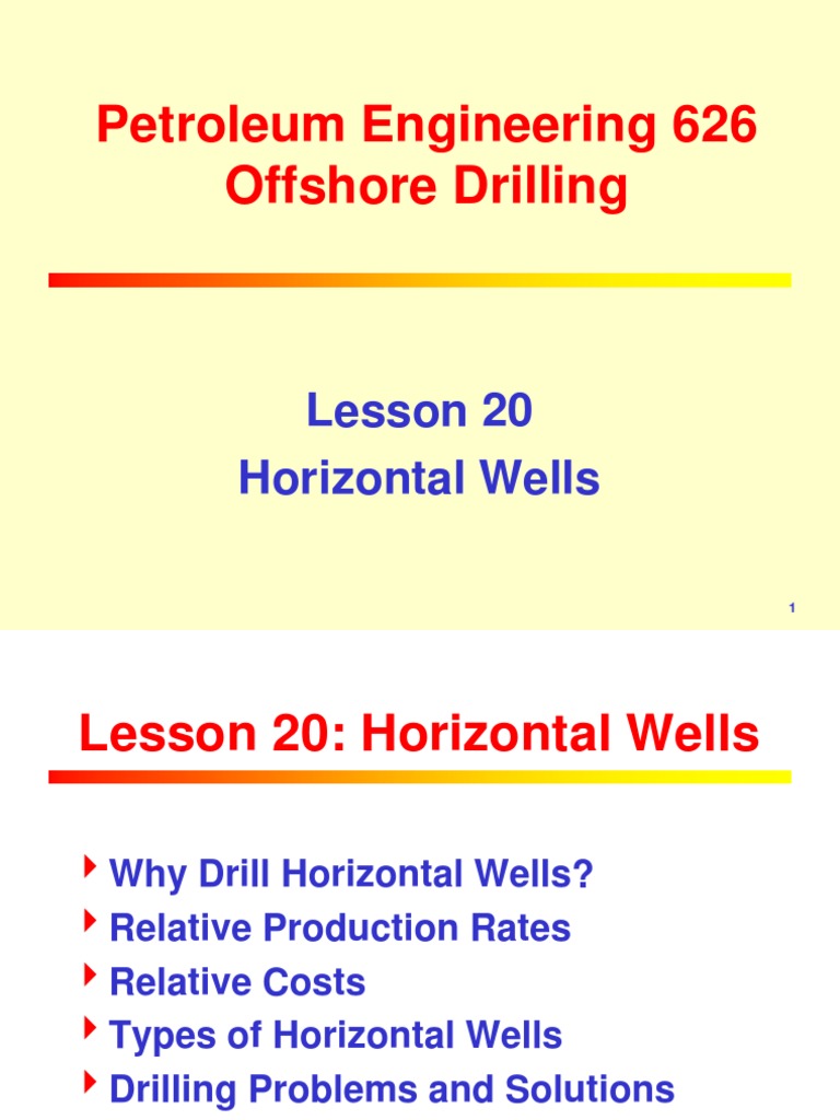 Horizontal Wells | PDF | Oil Well | Geotechnical Engineering