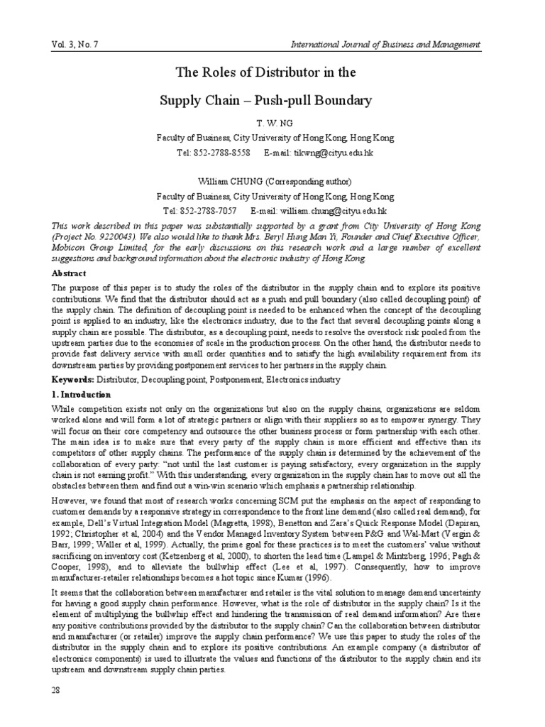 Supply Chain - Push-Pull Boundary | PDF | Supply Chain | Inventory