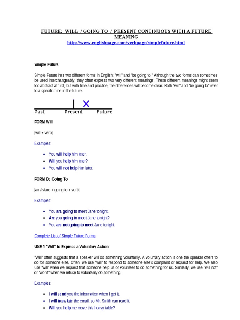 FUTURE (Will Going To Present Continuous With A Future Meaning) | PDF ...