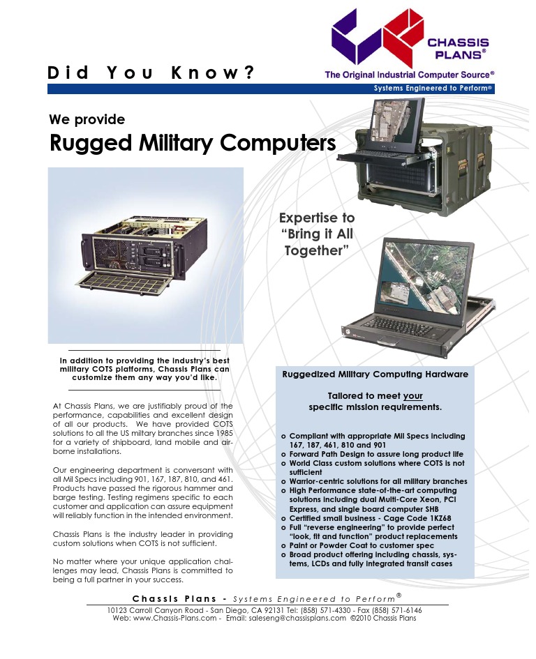 Rugged Rackmount Military Computer Systems - Chassis Plans DYK Military ...