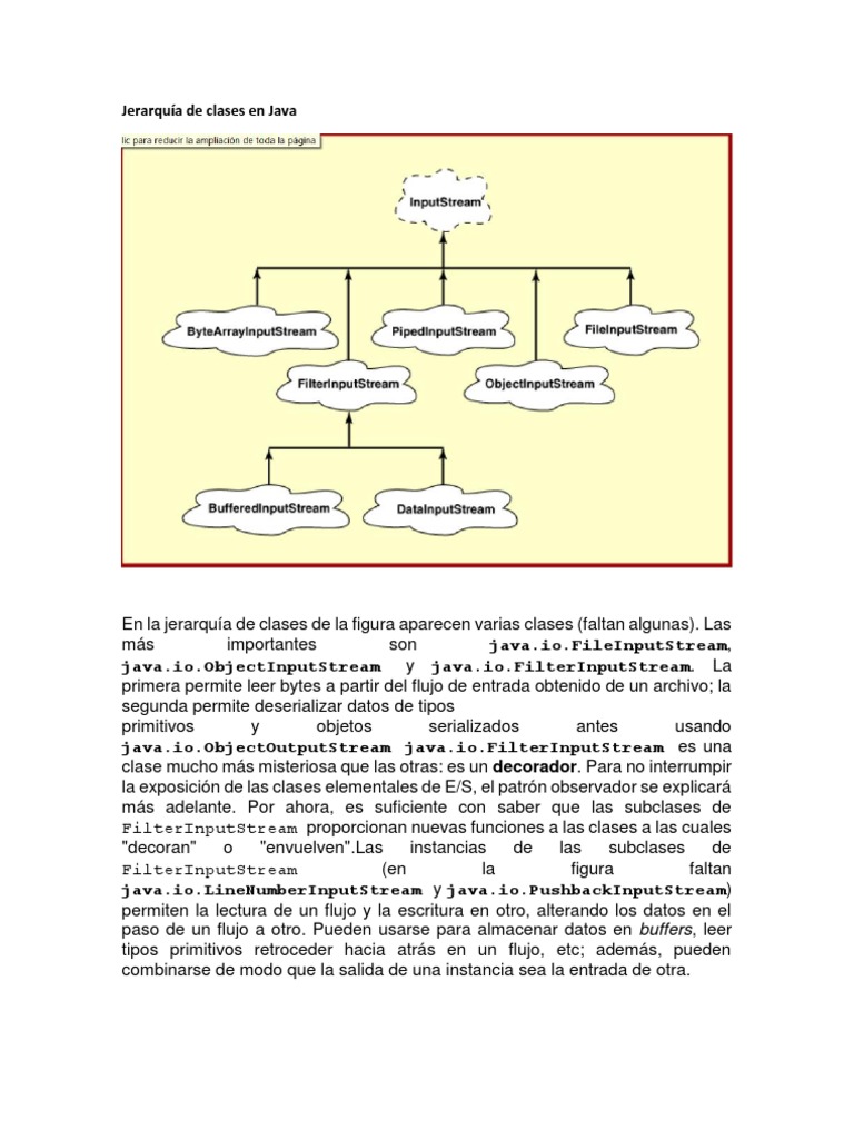Jerarquía de Clases en Java | PDF | Objeto (informática) | Java ...
