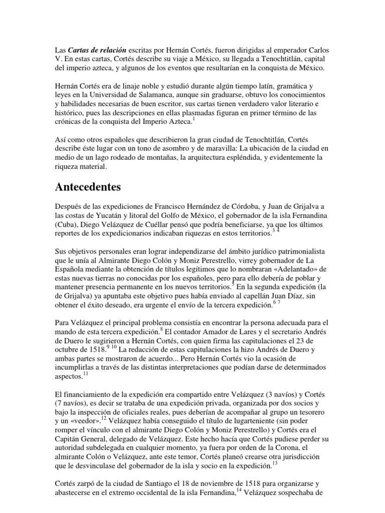 Cartas de Relación de Hernán Cortés | PDF | Hernán Cortés | Folklore ...