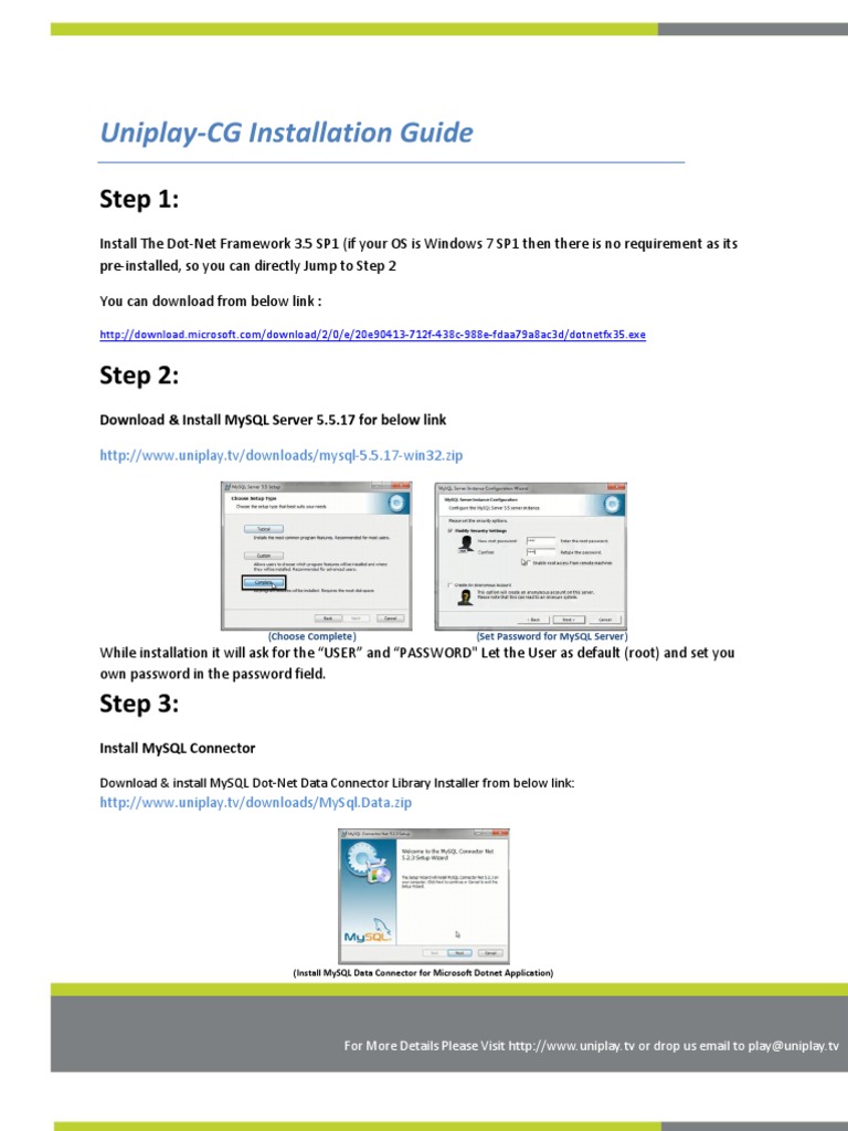 Uniplay CG 2.0 Installation Guide | PDF | Windows 7 | Operating System ...