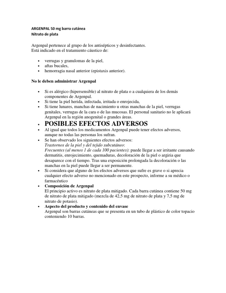 Nitrato de Plata 1 | PDF | Medicina CLINICA | Especialidades Medicas