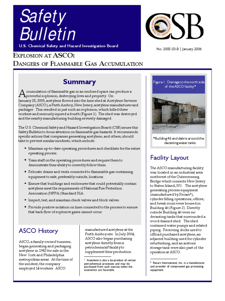 CSB ASCO Safety Bulletin | Hvac | Explosion