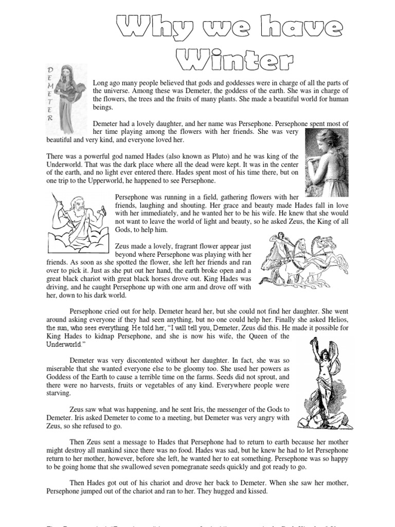Why We Have Winter1 | PDF | Persephone | Hades