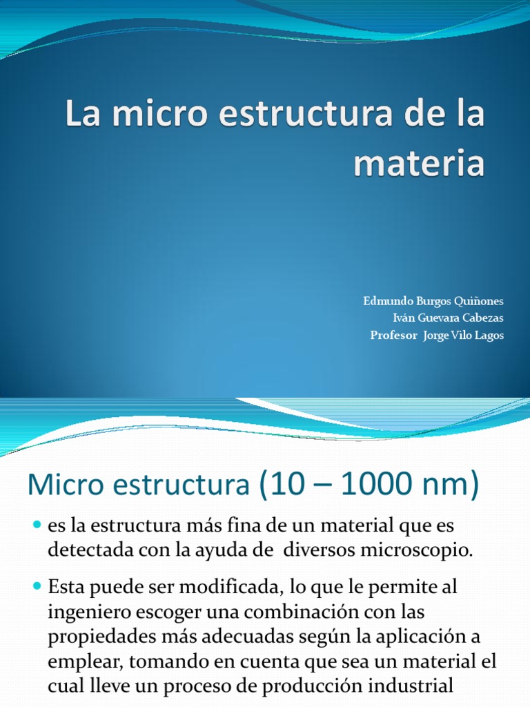 Microestructura y Estructura de la Materia | PDF | Rieles | Enlace químico