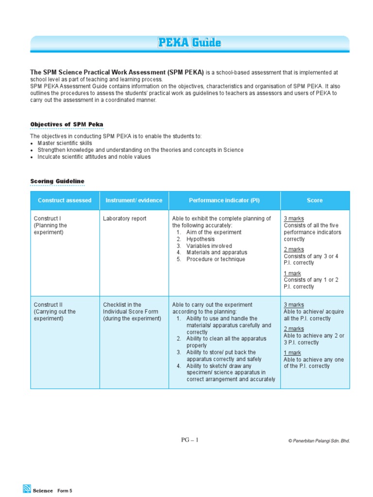 2 Peka Guide SC f5 | PDF | Experiment | Educational Assessment