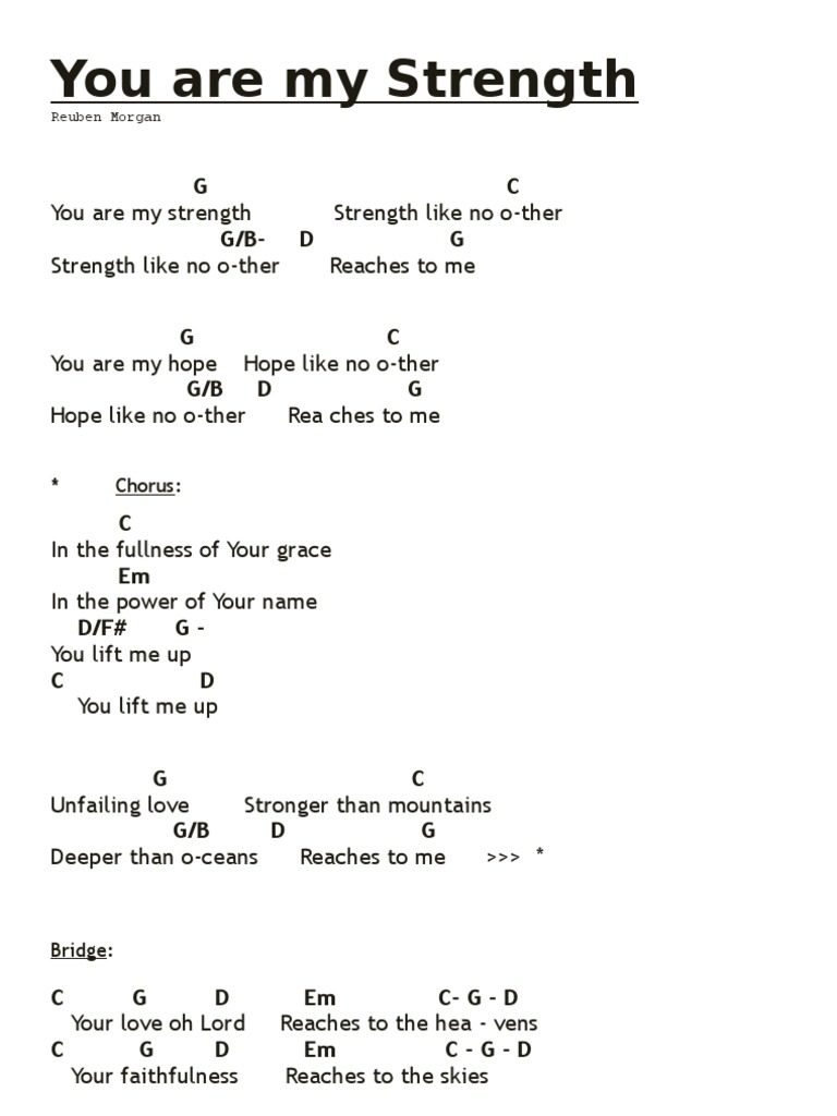 Lord, You Are My Strength Lyrics | PDF