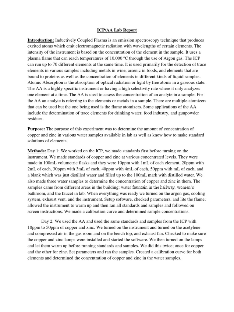 ICP Lab Report | PDF | Molecular Physics | Electrodynamics